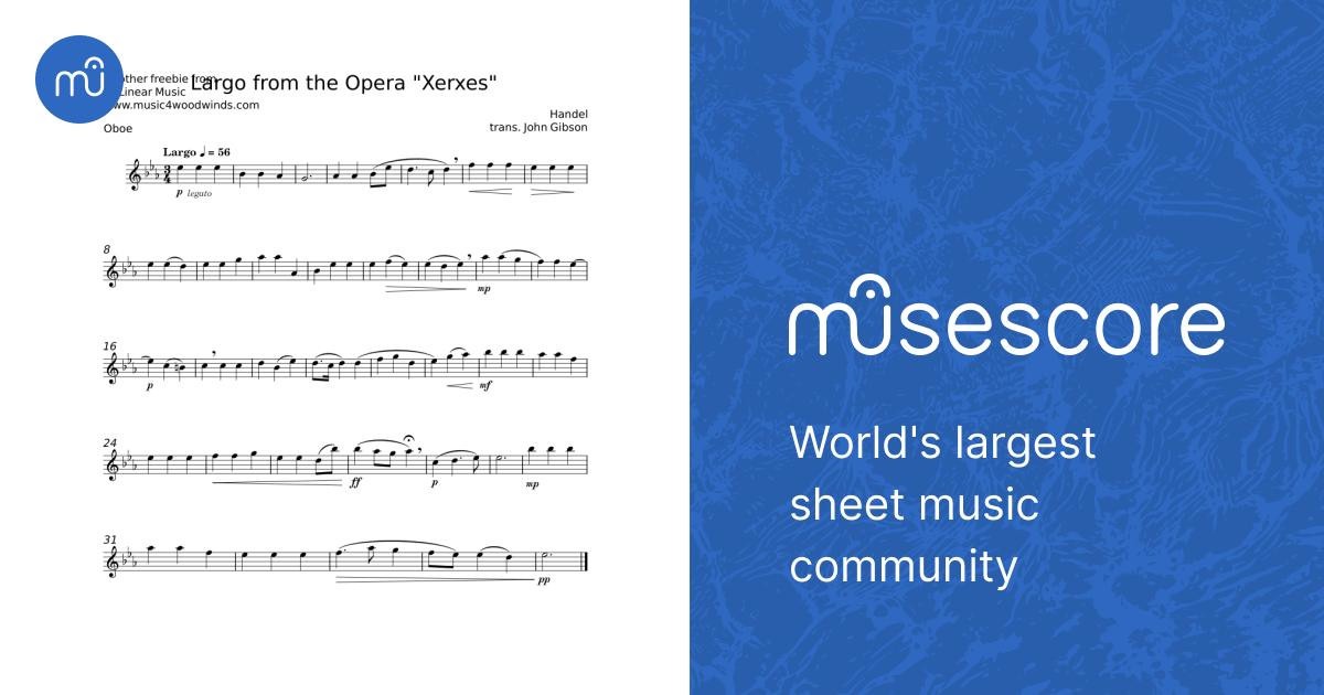 Largo from 'Xerxes' - Georg Friedrich Händel Sheet music for Oboe (Solo ...