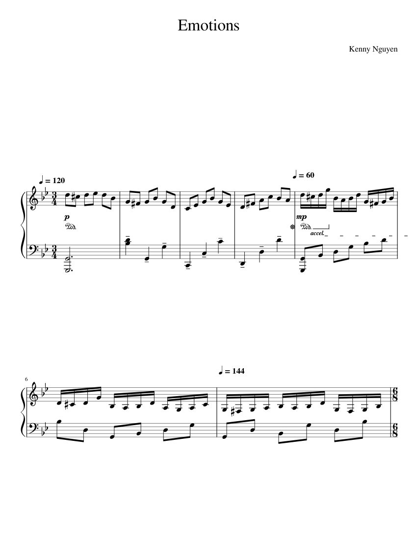 Emotions Sheet music for Piano (Solo) | Musescore.com