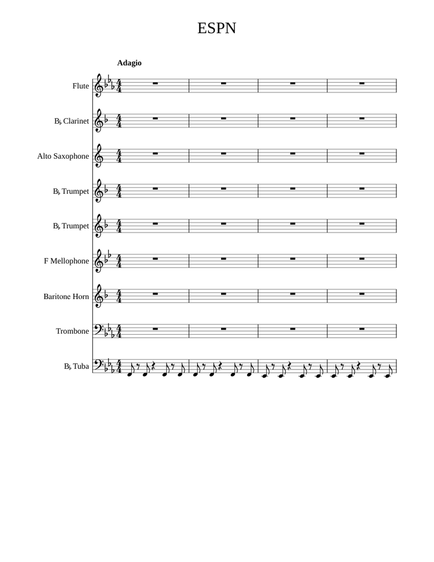 ESPN Sheet music for Trombone, Flute, Baritone horn (Mixed Trio ...