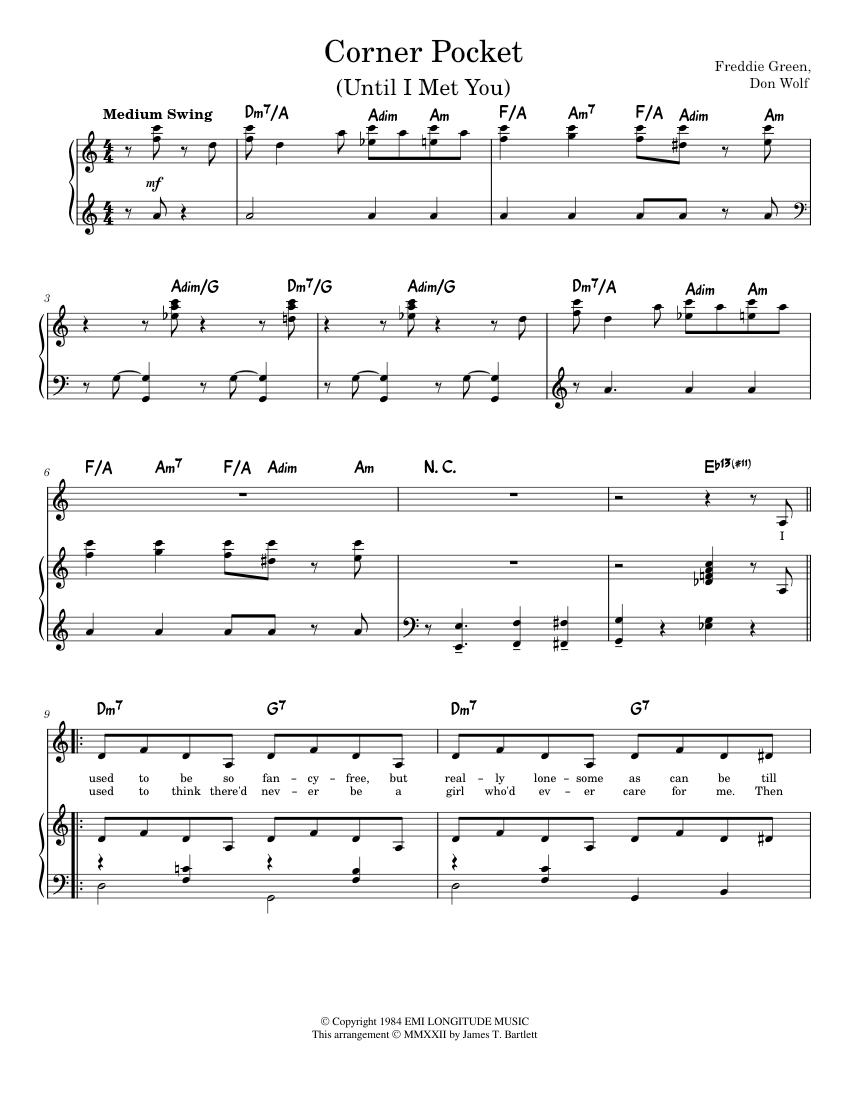 Corner Pocket Sheet music for Piano, Clarinet in b-flat (Solo ...