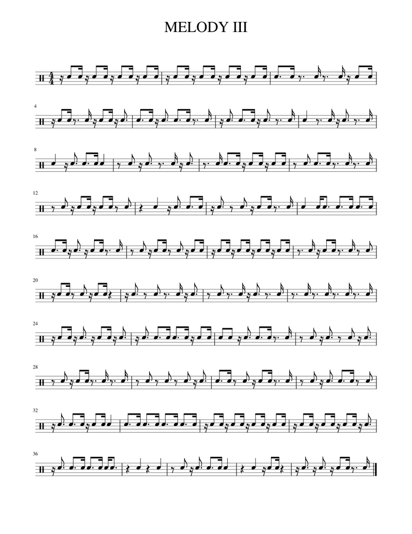MELODY III Sheet music for Drum group (Solo) | Musescore.com