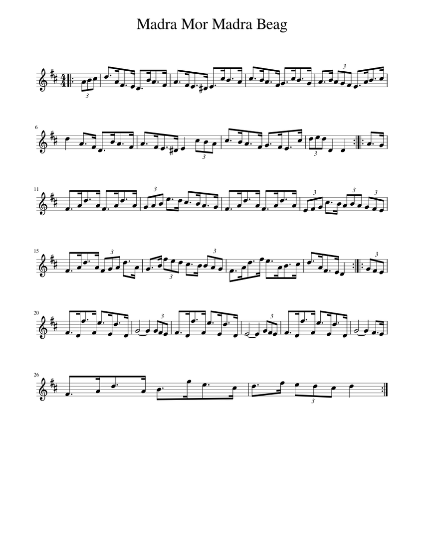 Madra Mor Madra Beag Sheet music for Piano (Solo) Easy | Musescore.com
