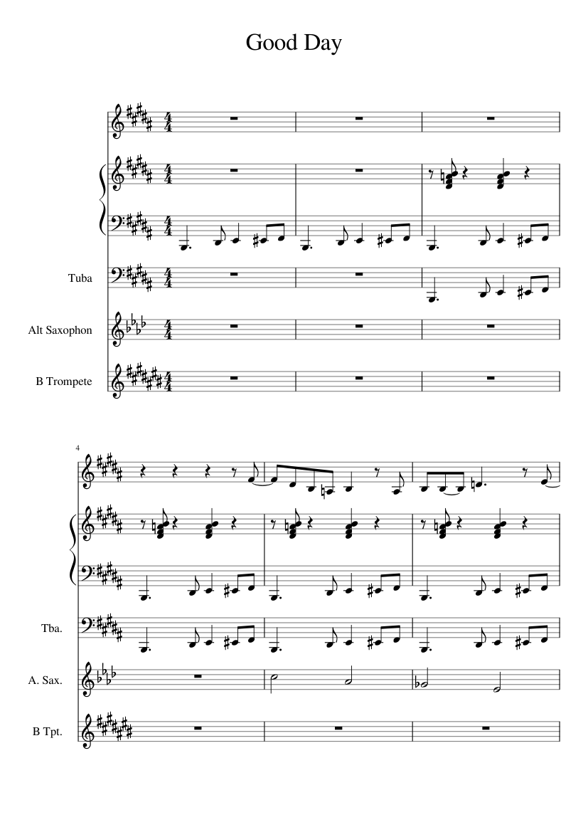 Good Day Sheet music for Piano, Tuba, Vocals, Saxophone alto & more ...