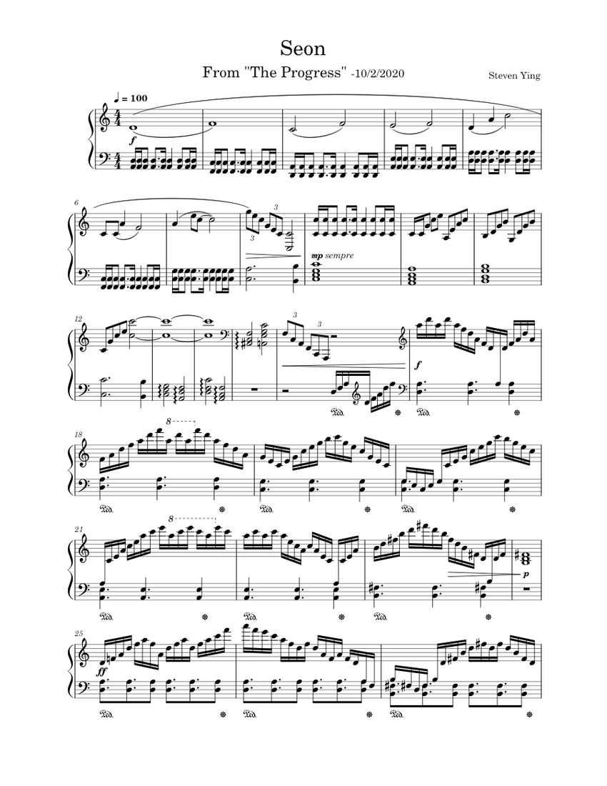 Seon Sheet music for Piano (Solo) | Musescore.com