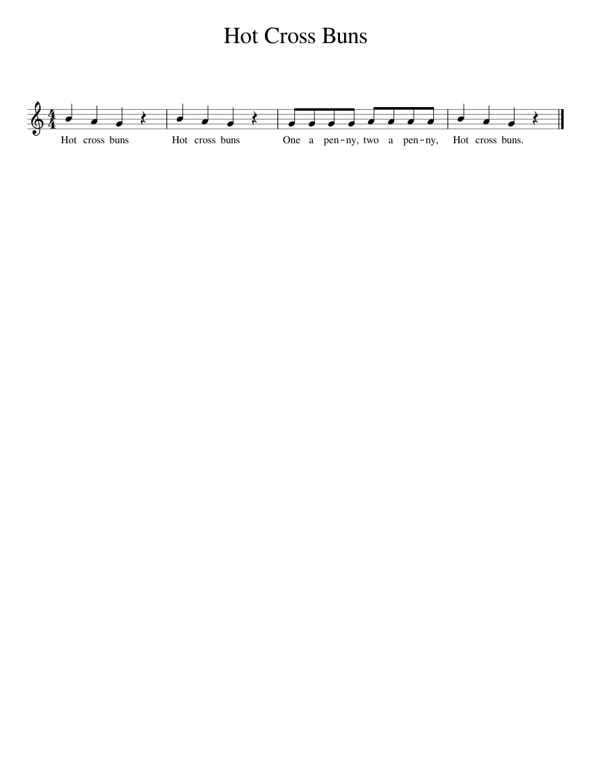 Hot Cross Buns Sheet music for Vocals (Solo) | Musescore.com