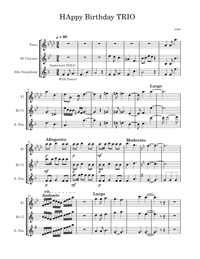 HAppy bday trio – Adam Capuras HAppy_Birthday_TRIO Sheet music for ...