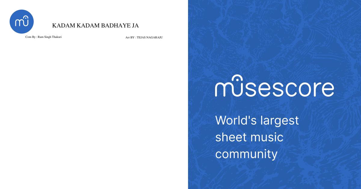 KADAM KADAM BADHAYE JA Sheet music for Cornet, Euphonium, Tuba ...