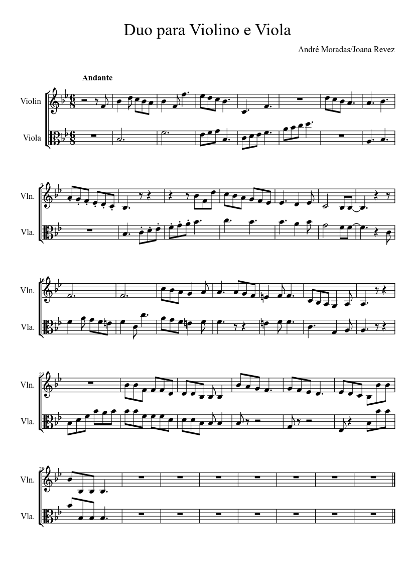 Violin and Viola duo Sheet music for Violin, Viola (String Duet) | Musescore.com