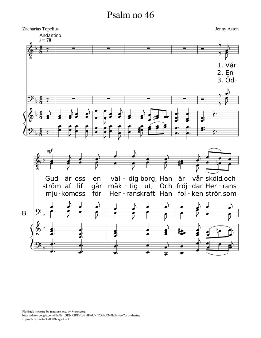 Psalm_no_46 Sheet music for Piano, Bass voice, Vocals (Mixed Trio ...