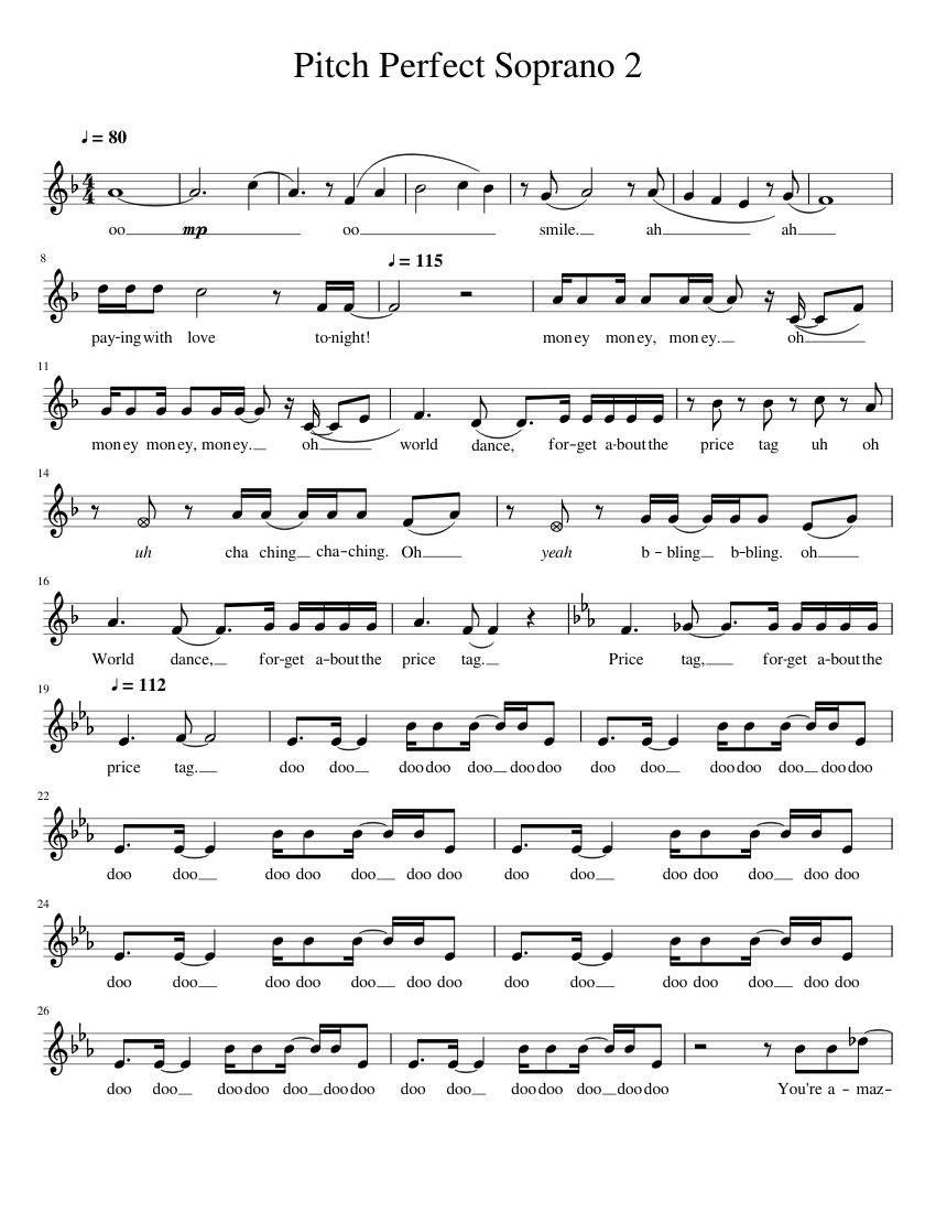 Pitch Perfect Soprano 2 Sheet music for Soprano (Solo) | Musescore.com