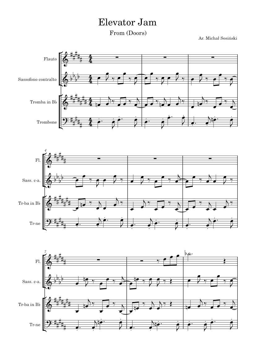 Elevator jam – LSPLASH Elevator Jam (From Doors) Sheet Music for ...