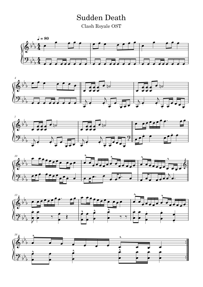 Sudden Death – Clash Royale Sheet Music for Piano (Solo) | MuseScore.com