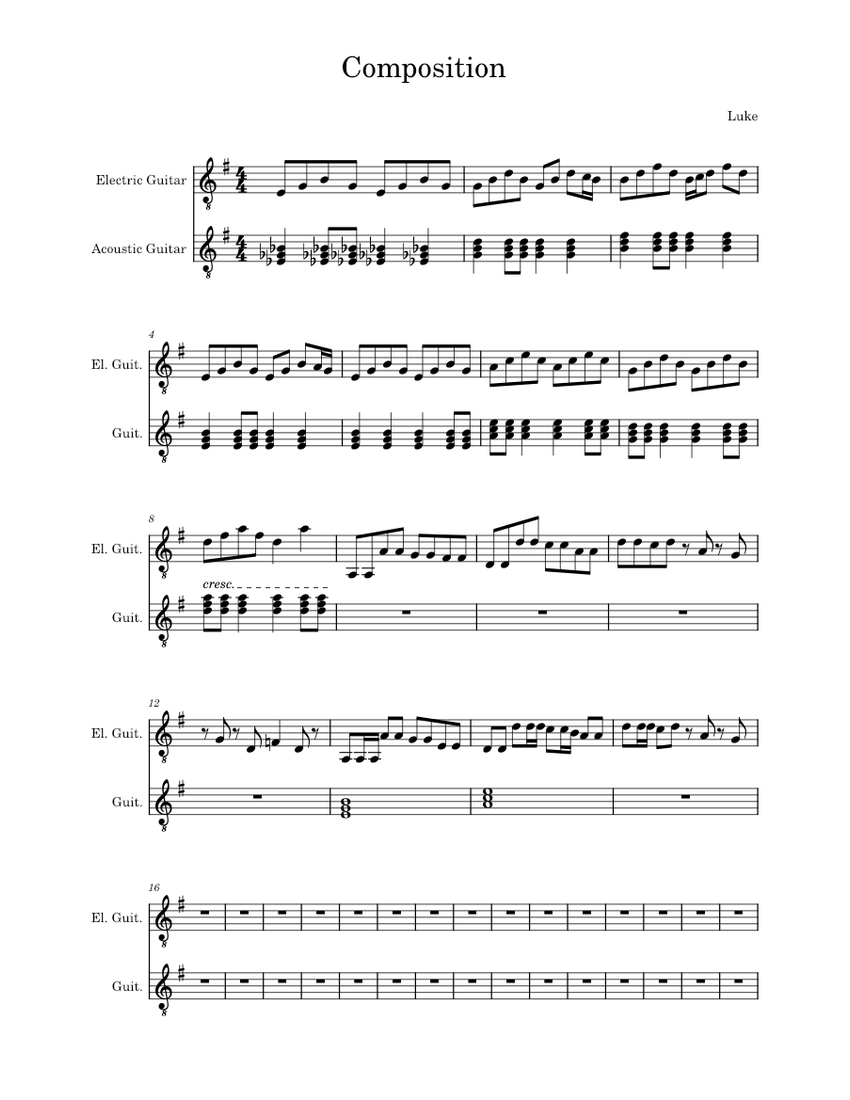 composition_15th Sheet music for Guitar (Mixed Duet) | Musescore.com