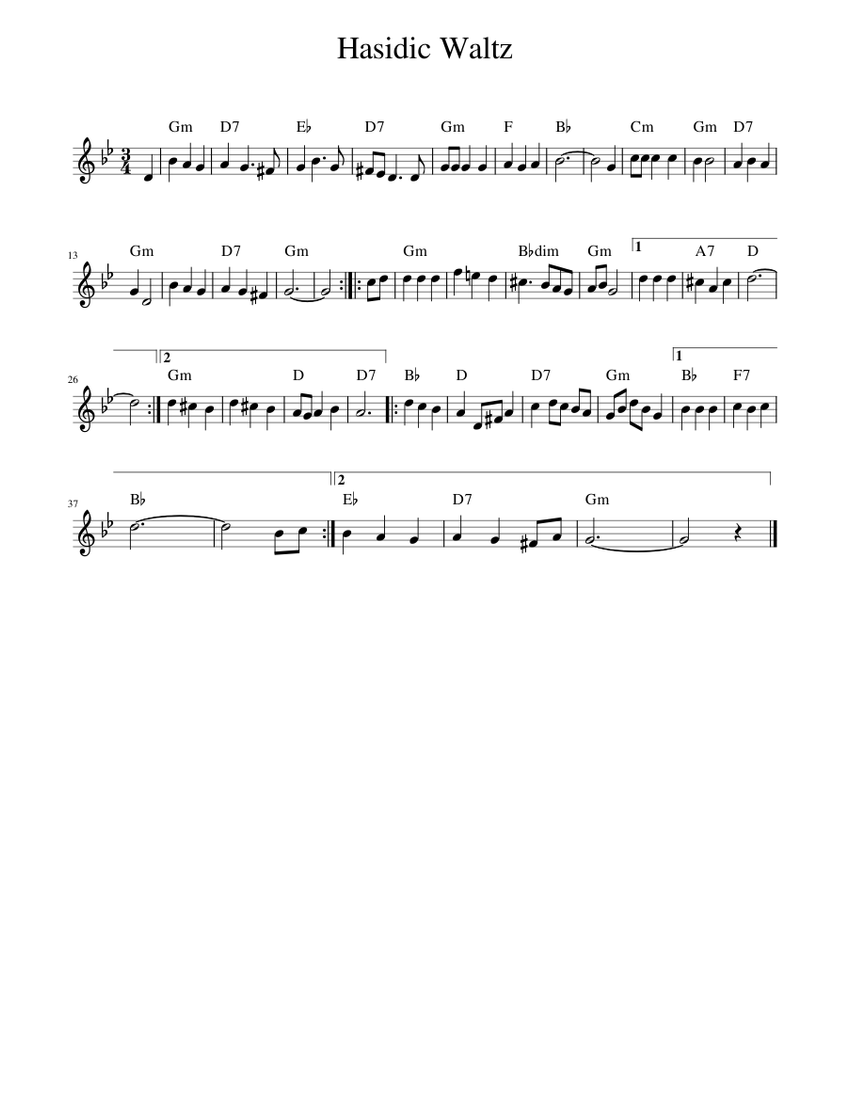 Hasidic Waltz Sheet music for Piano (Solo) | Musescore.com