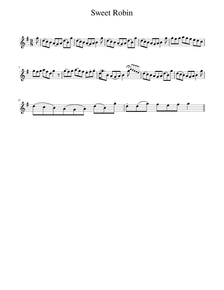 Sweet Robin Sheet music for Piano (Solo) | Musescore.com