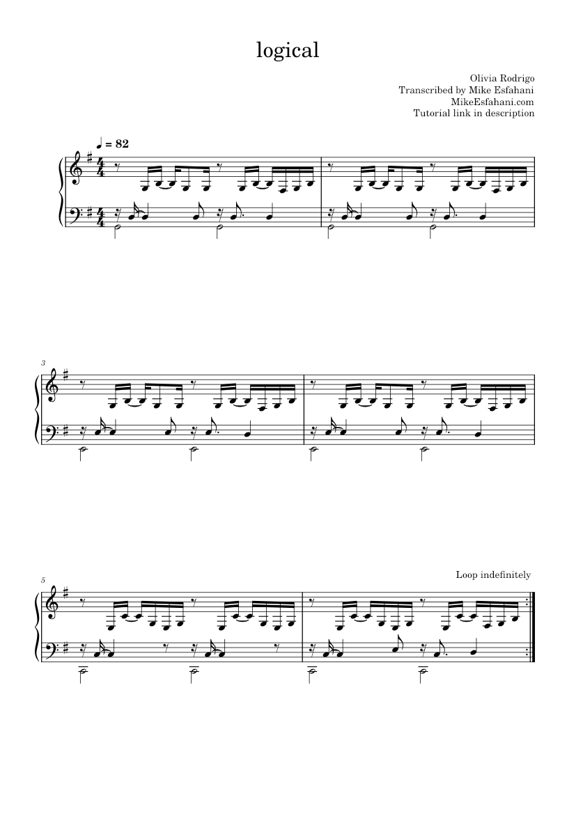 Logical - Olivia Rodrigo Sheet music for Piano (Solo) Easy | Musescore.com