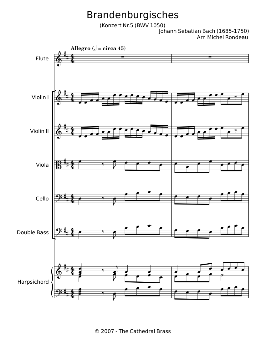 Brandenburg Concerto No.5 in D major, BWV 1050 - Johann Sebastian Bach ...