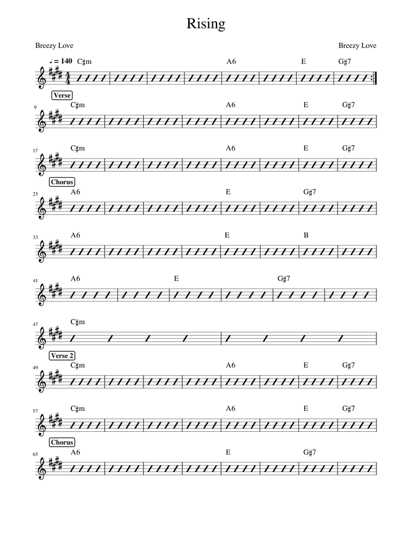 Rising - Breezy Love Sheet music for Piano (Solo) | Musescore.com