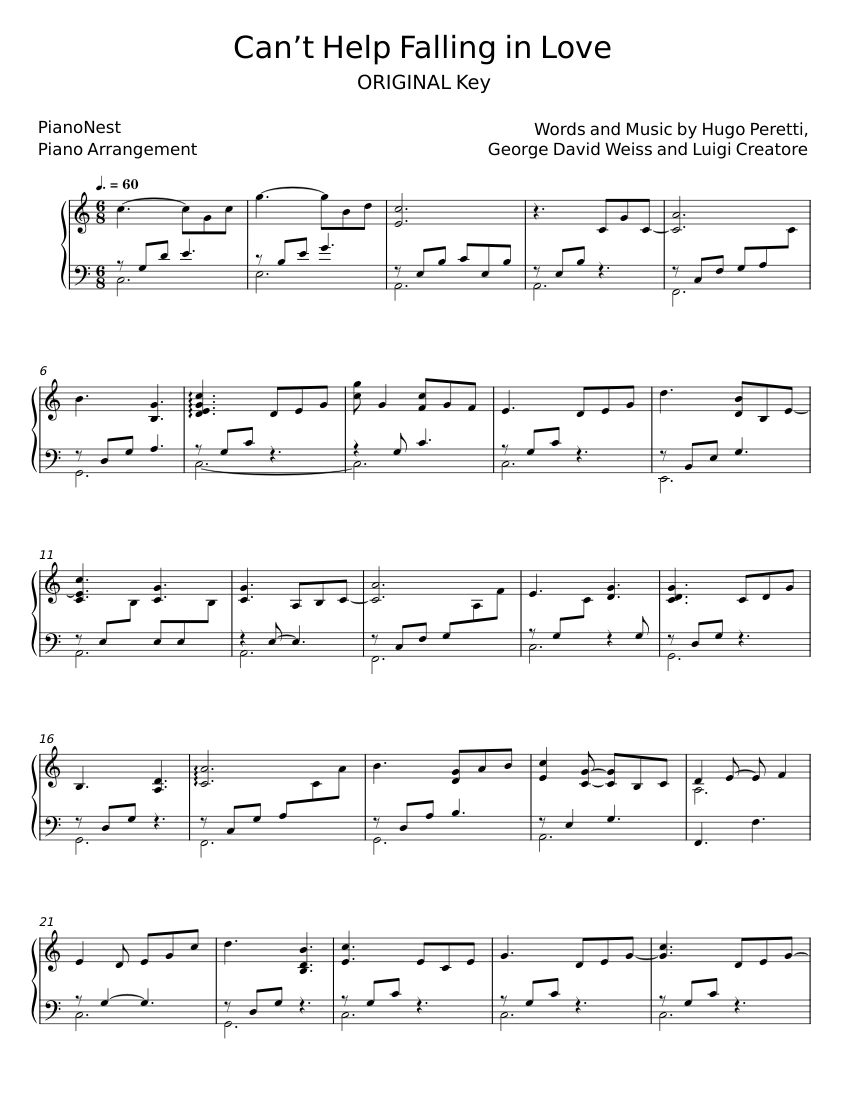 Can’t Help Falling In Love - George David Weiss, Hugo Peretti, and ...