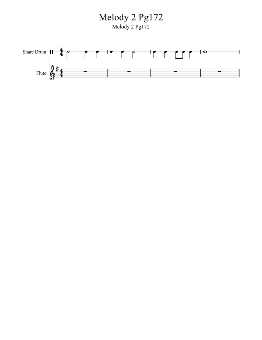 Melody 2 Pg172 Sheet music for Flute (Solo) | Musescore.com