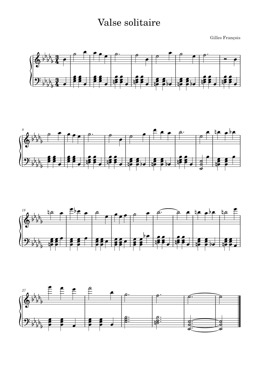 Valse solitaire Sheet music for Piano (Solo) Easy | Musescore.com