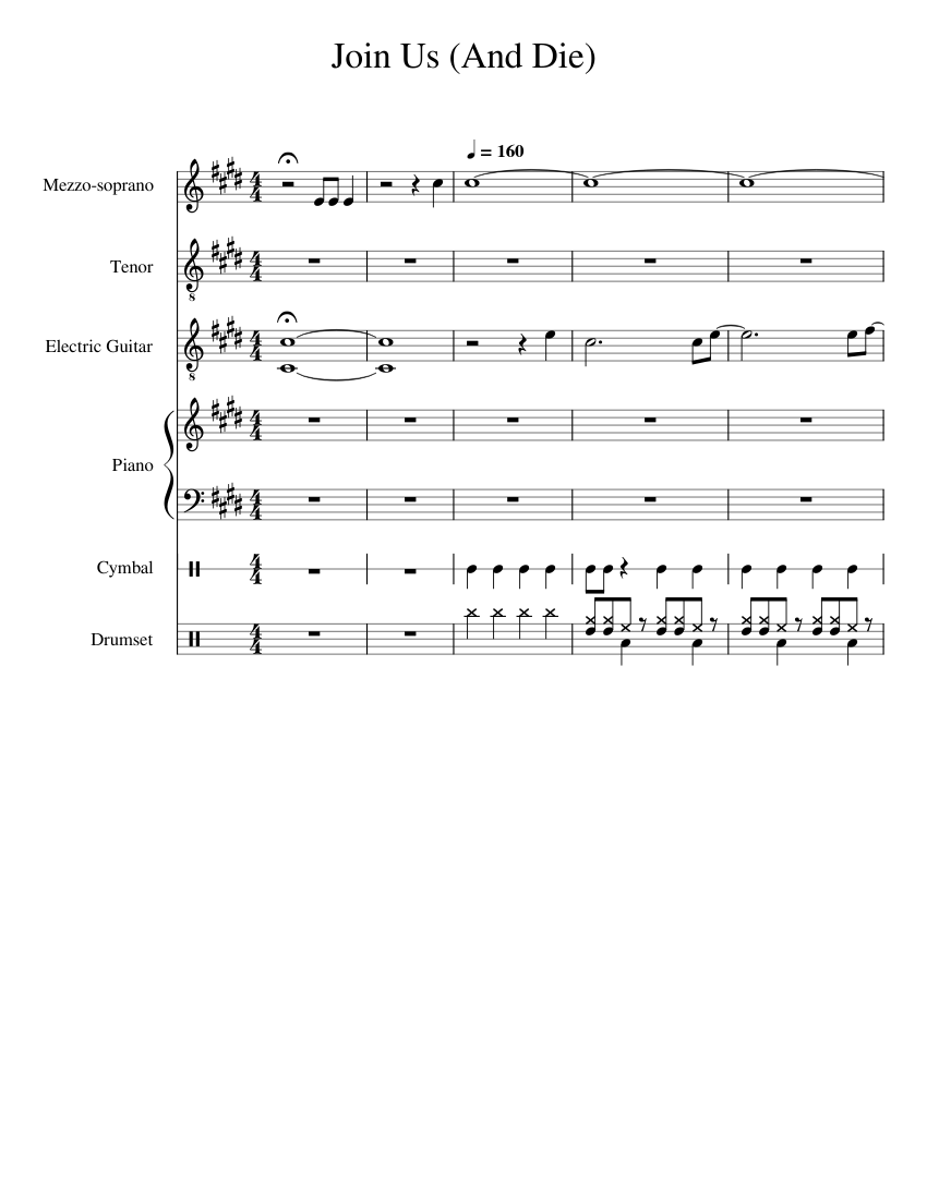 Join Us (And Die) – Jeff Blim Sheet music for Piano, Tenor, Mezzo ...