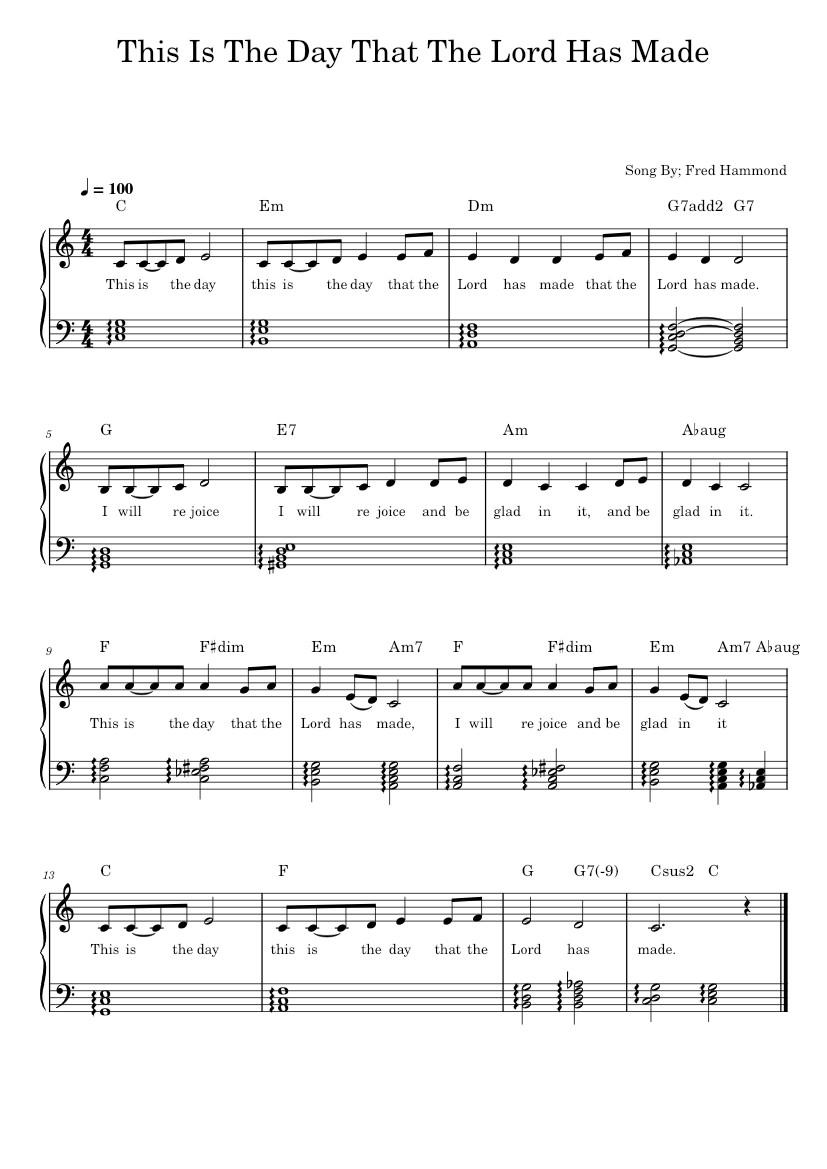 This Is The Day That The Lord Has Made Sheet Music with Chords for ...