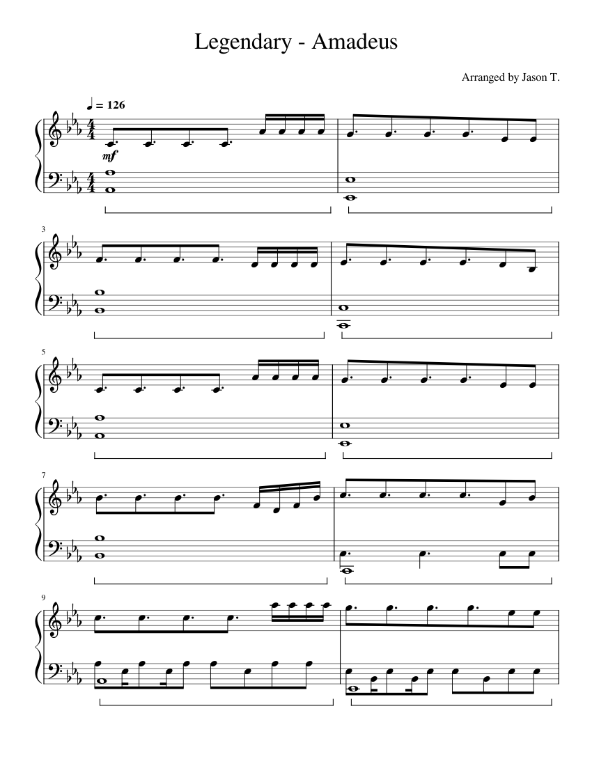 Legendary – Amadeus Sheet music for Piano (Solo) | Musescore.com