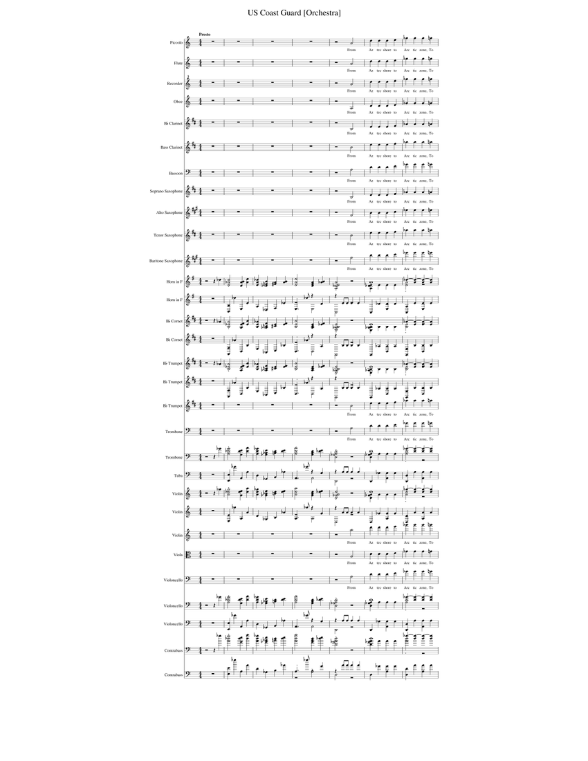 US Coast Guard [Orchestra] Sheet music for Trombone, Cornet, Tuba ...