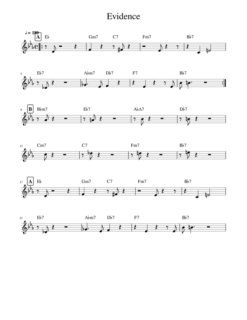 Evidence Sheet music for Piano (Solo) Easy | Musescore.com
