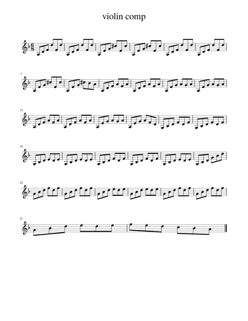 violin comp Sheet music for Violin (Solo) | Musescore.com