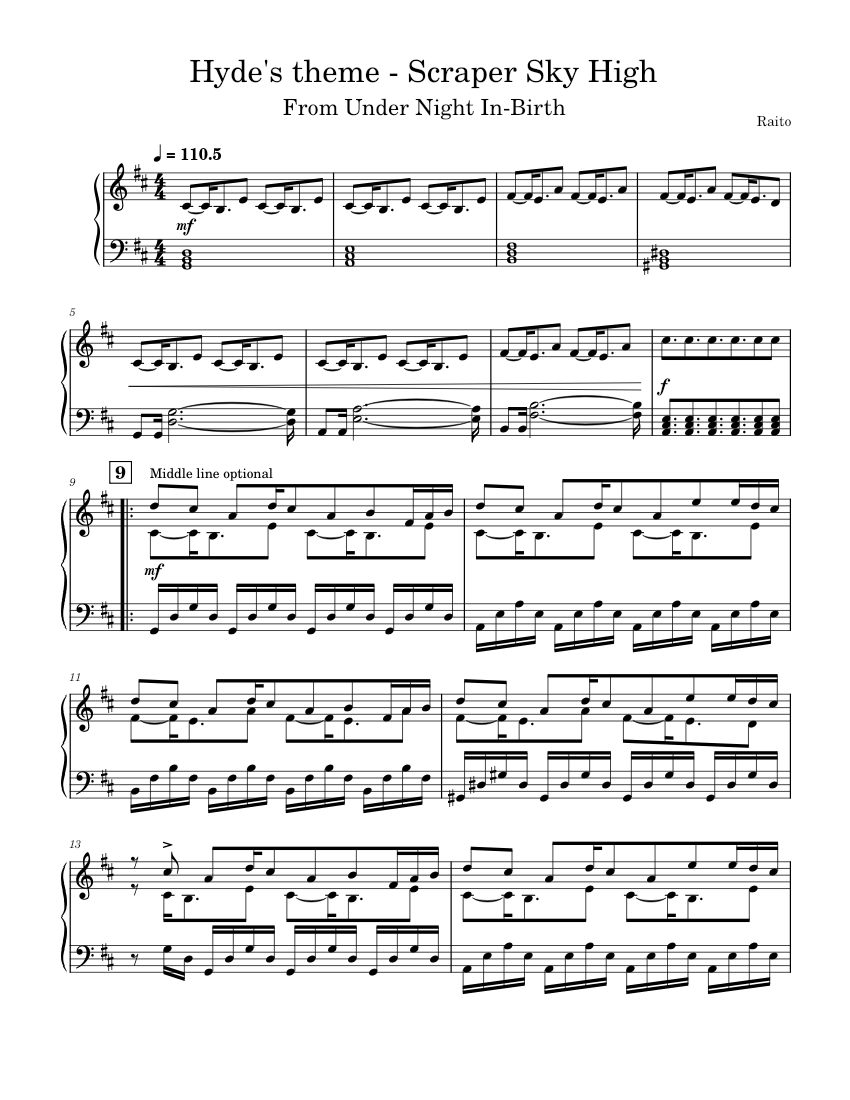 Scraper Sky High – Raito Sheet music for Piano (Solo) | Musescore.com