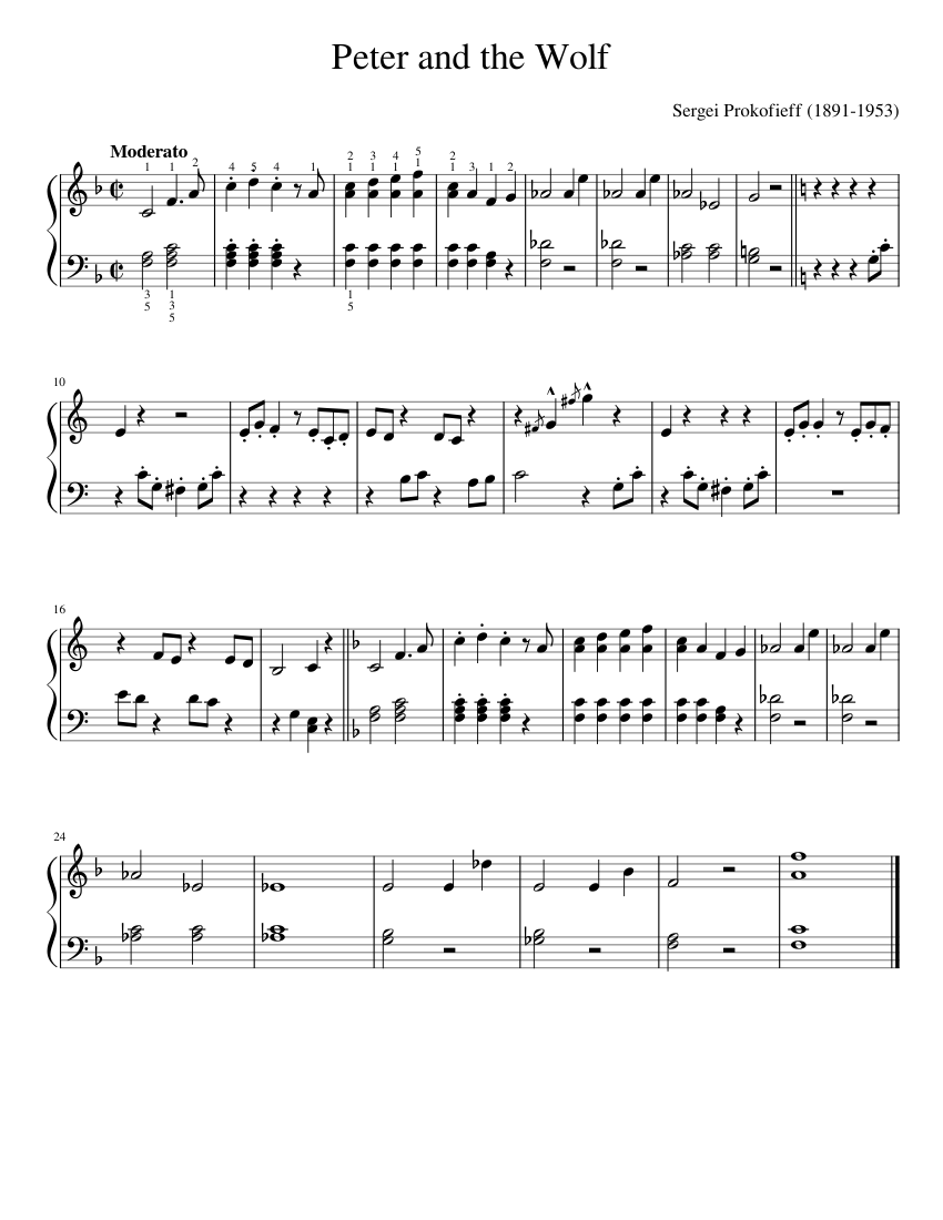 Peter and the Wolf - Piano Easy version Sheet music for Piano (Solo ...