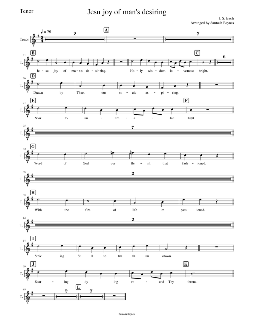 Jesu, Joy of Man's Desiring – Johann Sebastian Bach Sheet music for ...
