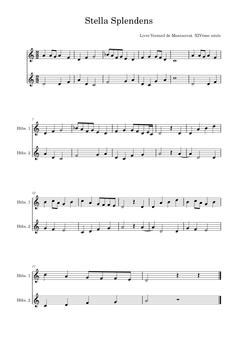 Stella splendes duo Sheet music for Oboe (Woodwind Duet) | Musescore.com