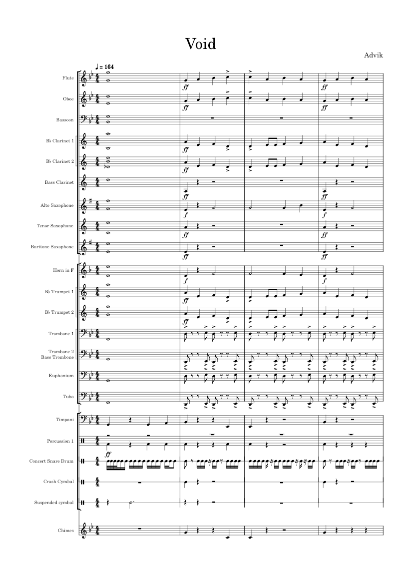 Void Sheet music for Trombone, Euphonium, Tuba, Flute & more ...