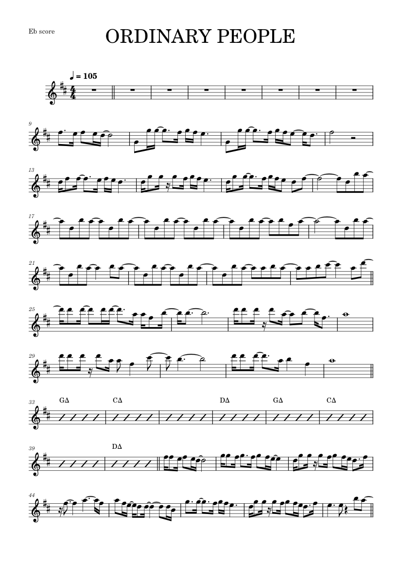 Ordinary people – John Legend (ALTO SAX RMX) Sheet music for Saxophone ...