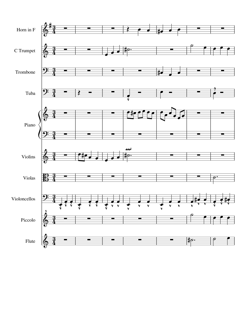 Indian orchestra 5 Sheet music for Piano, Trombone, Tuba, Flute piccolo ...