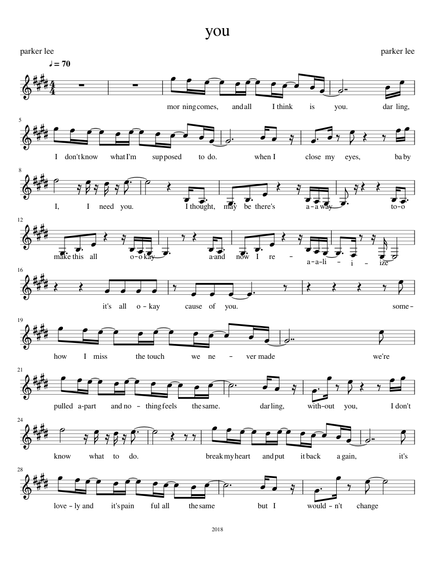 you Sheet music for Piano (Solo) | Musescore.com