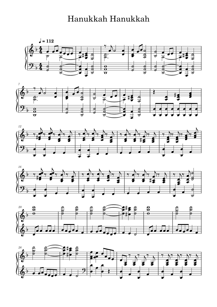 Hanukkah Hanukkah Sheet Music for Piano (Solo) | MuseScore.com
