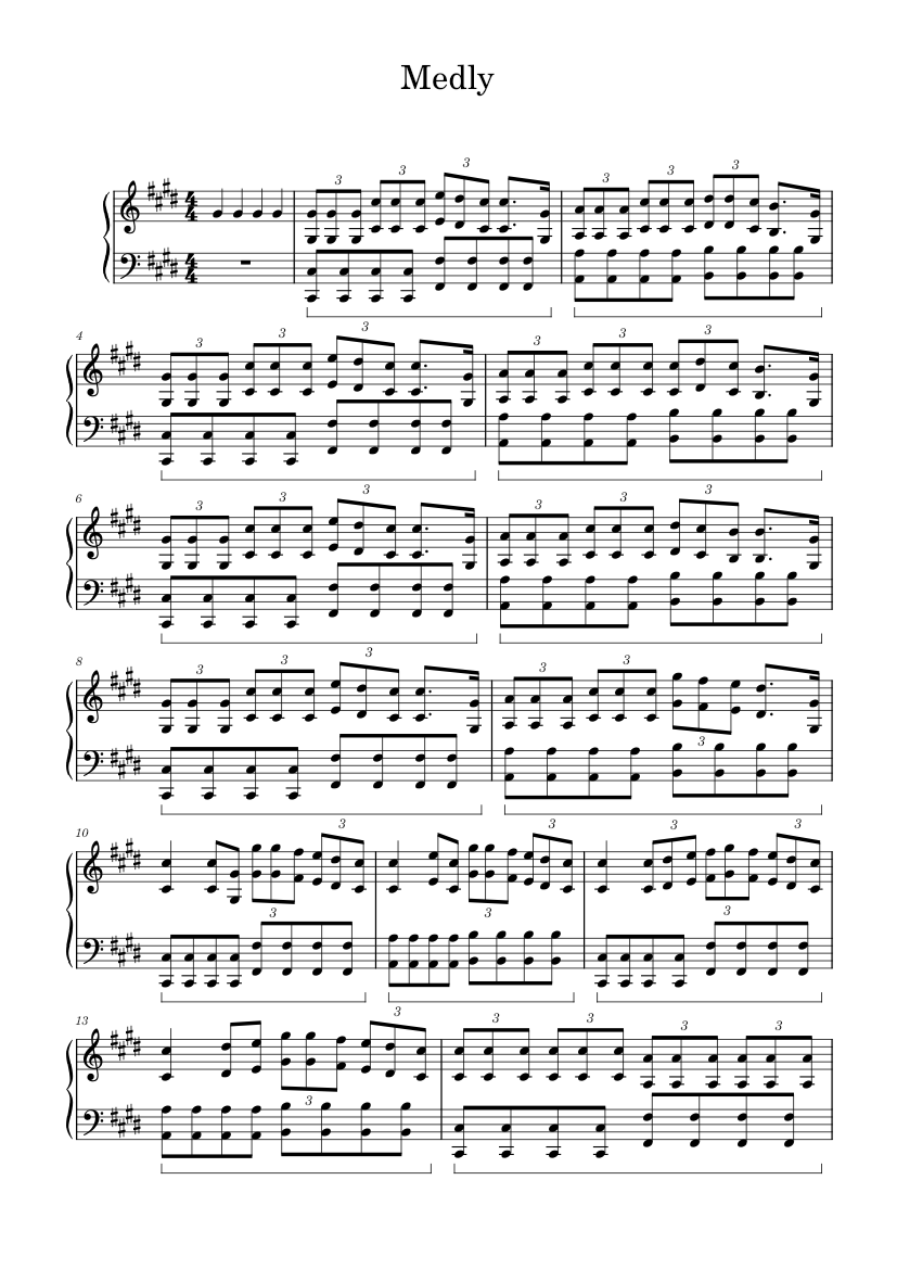 Medly Sheet music for Piano (Solo) | Musescore.com