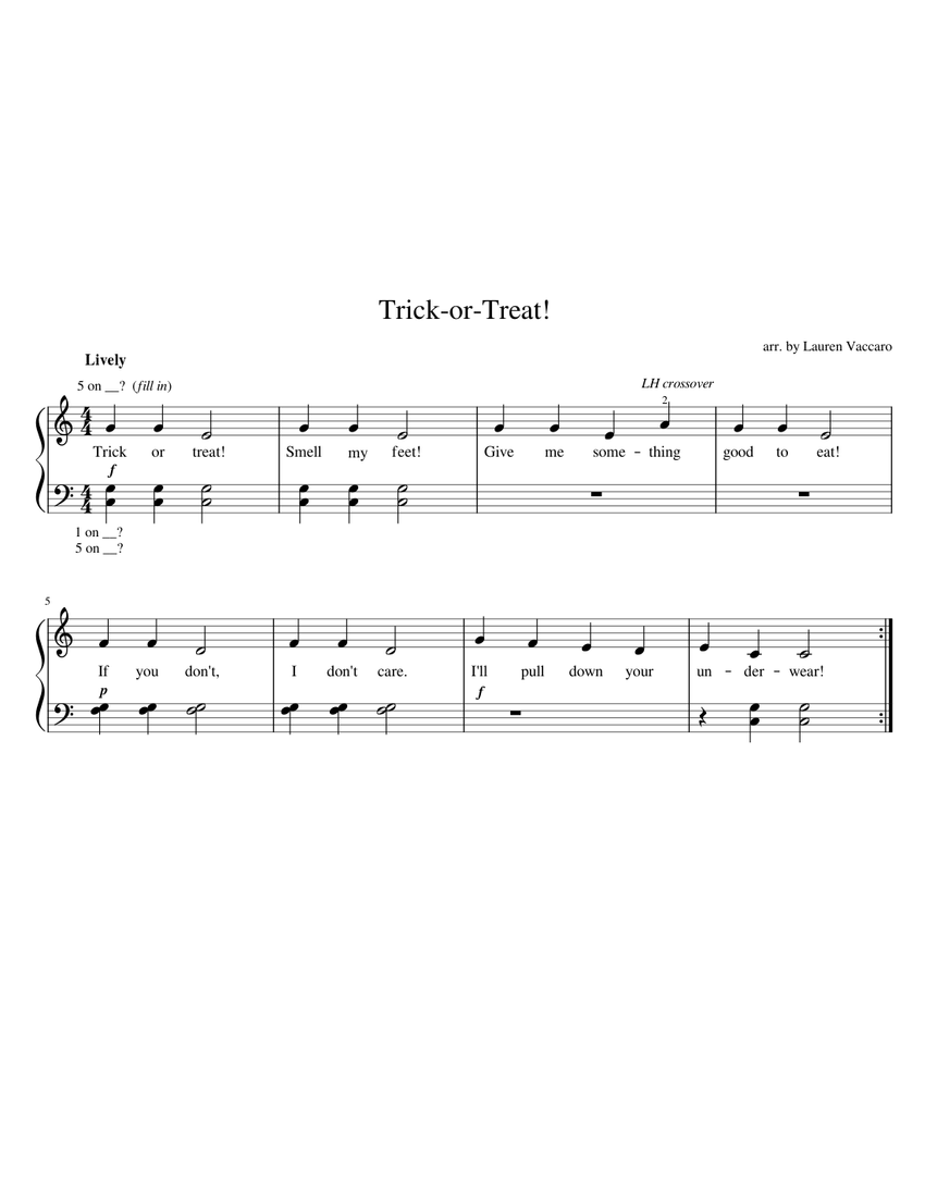 Trick-or-Treat - piano tutorial
