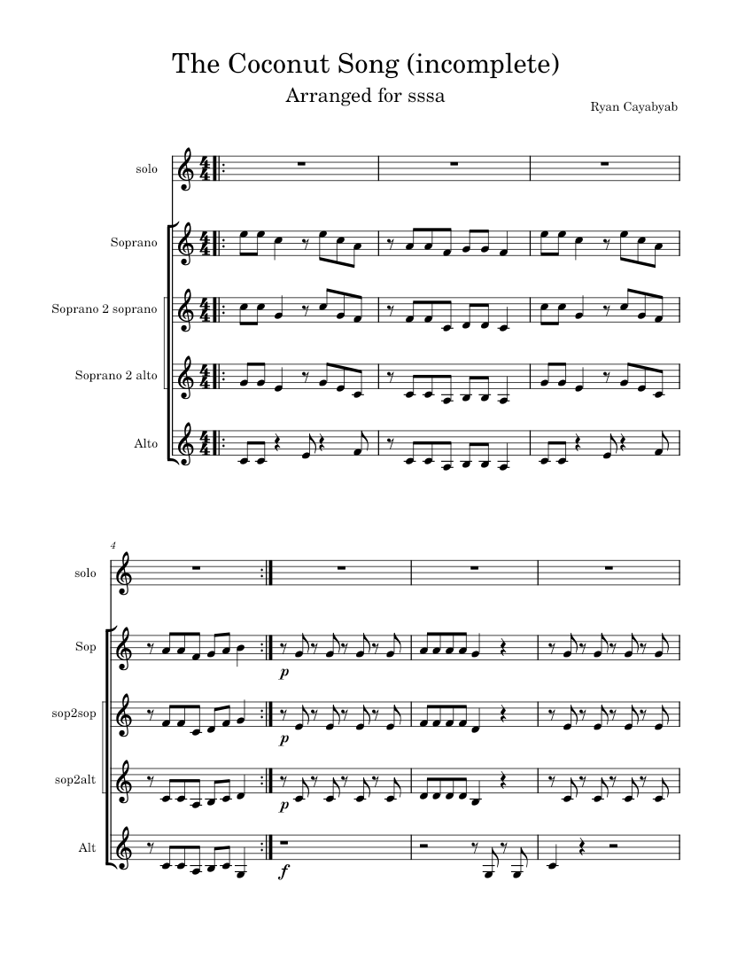 The coconut song - da coconut nut – Ryan Cayabyab The coconut song ...