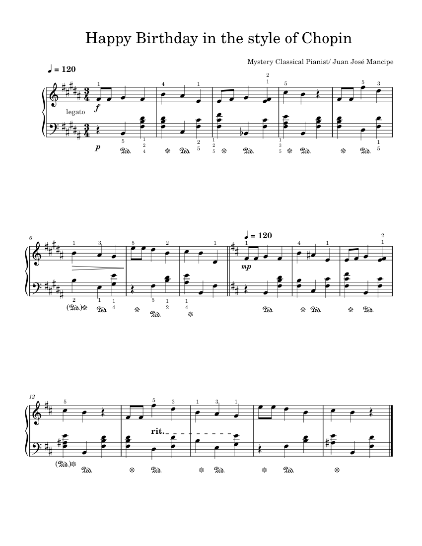 Happy Birthday in the style of Chopin – Mystery Classical Pianist/ Juan José Mancipe Happy ...