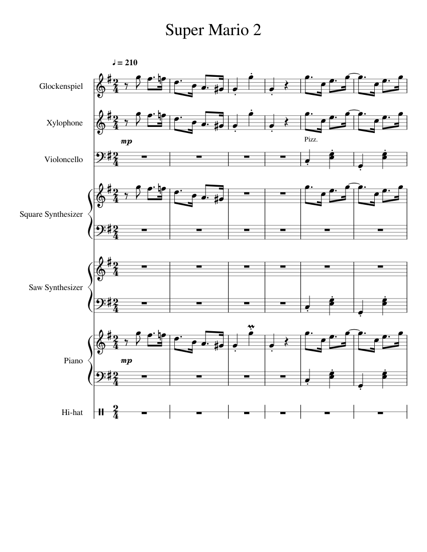Super Mario 2 Theme Sheet music for Piano (Solo) | Musescore.com