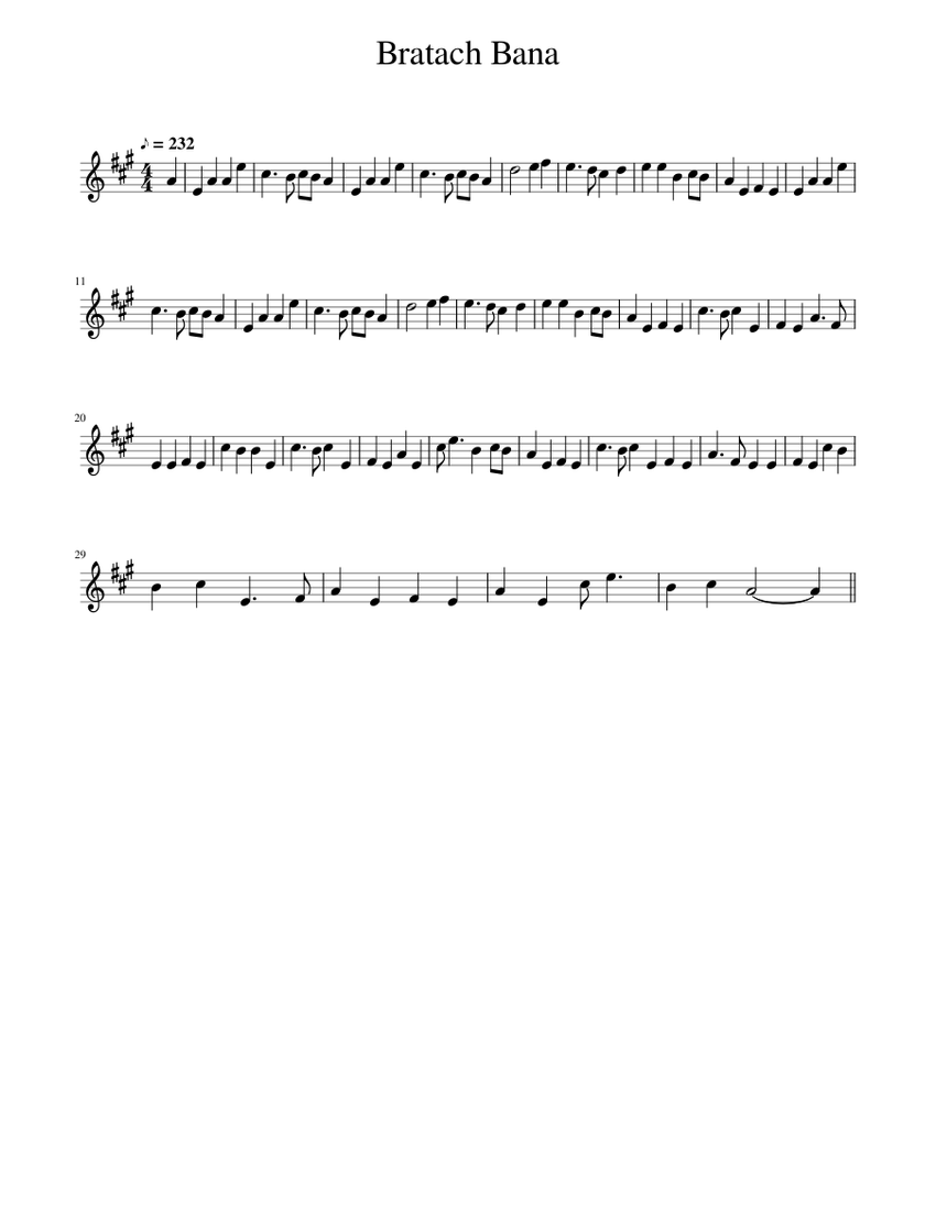 Bratach Bana Sheet music for Piano (Solo) | Musescore.com