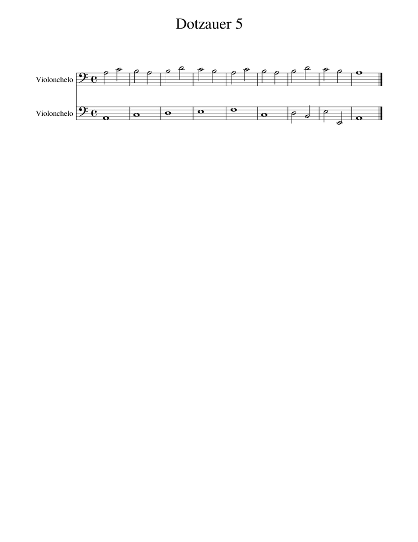 Dotzauer 5 Sheet music for Cello (String Duet) | Musescore.com