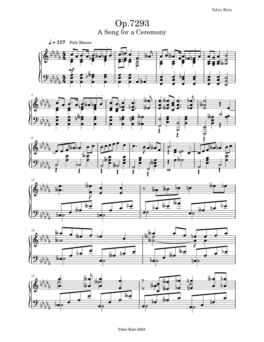 Op.7293 A Song for a Ceremony Sheet music for Piano (Solo) | Musescore.com