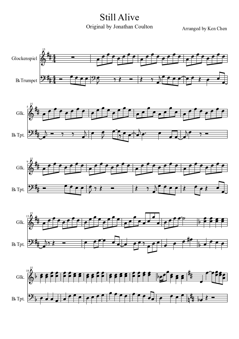 Still Alive Sheet music for Trumpet other (Solo) | Musescore.com