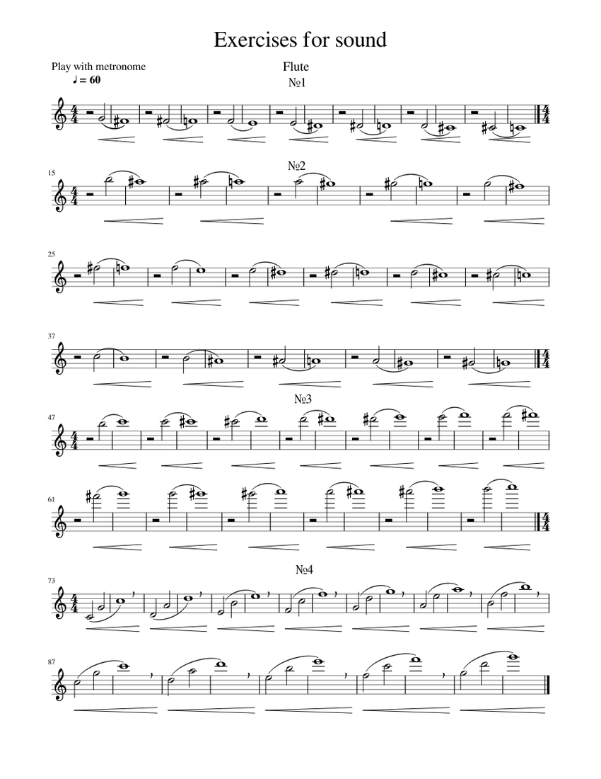 Exercise for sound. Flute Sheet music for Flute (Solo) | Musescore.com